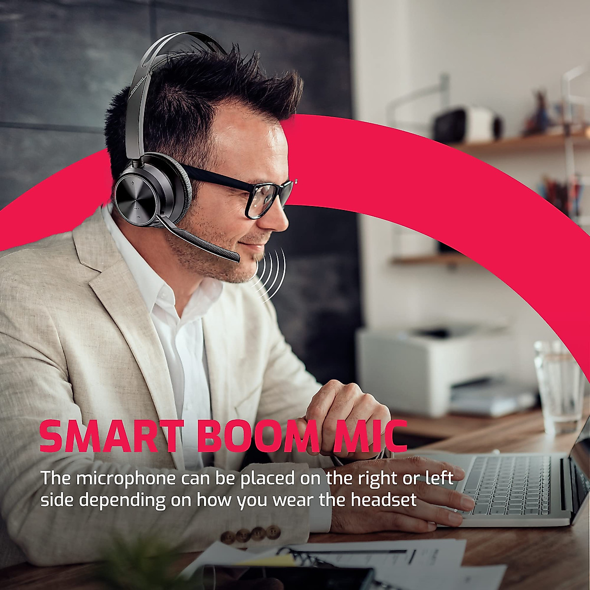 Plantronics Poly Voyager Focus 2 UC, Bluetooth Stereo Headset with Charge Stand, USB-A for Teams, Connects to Deskphone, PC/Mac, Smartphone - Global Teck Bundle w/Microfiber Cloth