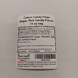 Cotton Candy Floss Sugar (Pink Vanilla Blue Raspberry Flavor, 11 oz)–Cotton Candy Flavoring Super Floss - Candy Supplies