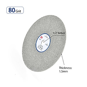 SCOTTCHEN Diamond Flat Lap Wheel 6" x 1/2" Arbor Grinding Sanding Disc Lapping Polishing Disc-80 Grit