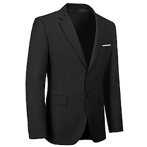 Mens 3 Piece Suit Set,Slim Fit Suits for Men,Solid Jacket,Vest,Pants Tuxedo Black M