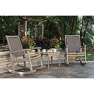 Outdoor Interiors GW21095 Grey Wash Eucalyptus & Driftwood Wicker Rocking Chair