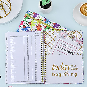 2024 Monthly Planner/Monthly Calendar - Daily Weekly Monthly Planner with Tabs, 8.5" x 6.4", Elastic Closure, Inner Pocket, Floral Agenda Organizer