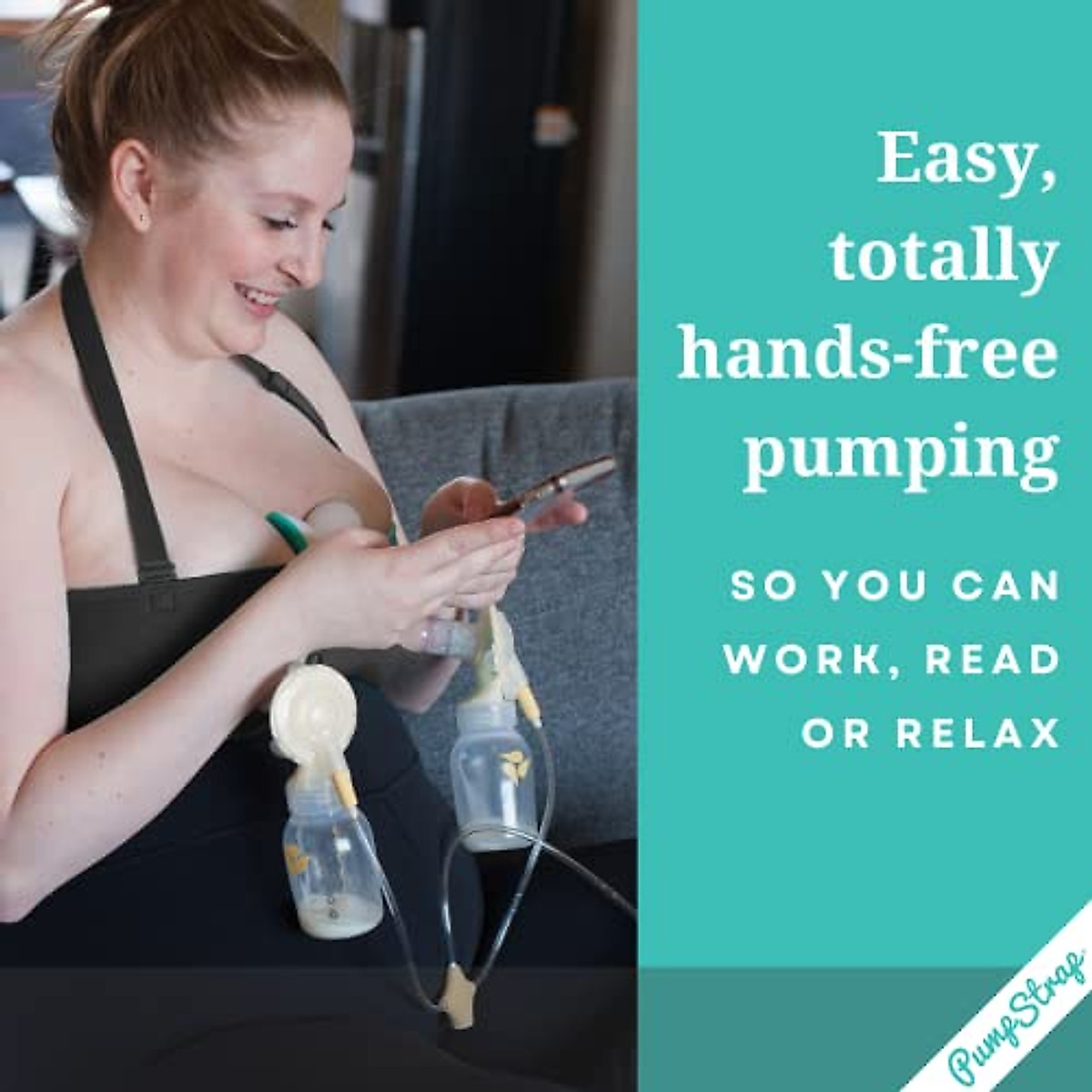 LaVie Warming Massagers 2-Pack (Pair) and Pump Strap Hands Free Pumping Bra Bundle, Massager and Breast Pump Bra Black