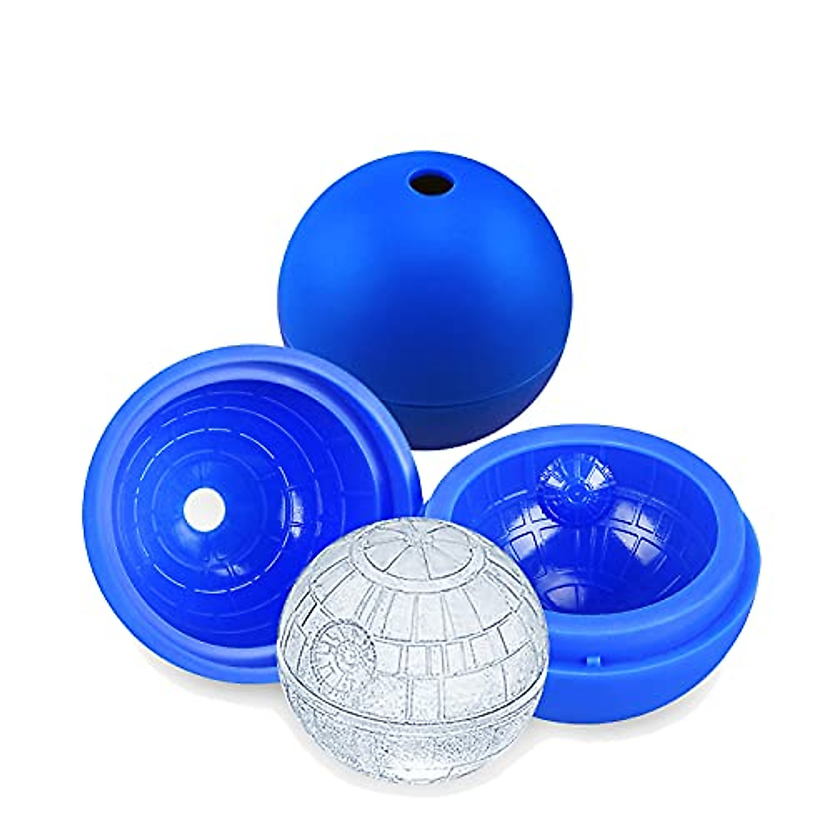 Death Star Ice Cube Mold 2 Pack Silicone Star Wars Ice Molds Sphere Big Ice Ball Maker for Whiskey, Bourbon and Cola (2)