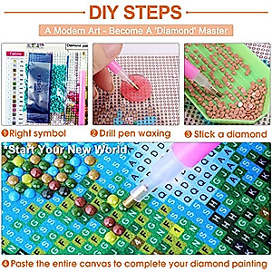 PALODIO 5D DIY Diamond Art Kits for Adults Mouse, Diamond Painting Cartoon, Paint by Numbers Full Round Drill Cross Stitch Crystal Rhinestone Home Wall Decoration 12x16 inch-4