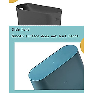 Hundred Families Bathroom Small Trash Can, 3 Gallon Slim Plastic, Set of 2, Grey