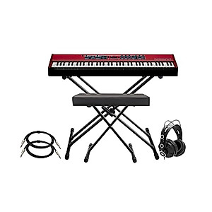 Nord Piano 5 73-Key Digital Piano Bundle with Adjustable Keyboard Stand, Adjustable Bench, Closed-Back Headphones, and 1/4-Inch TRS Cables (2-Pack) (6 Items)