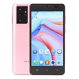 Pink 5in Mini Smartphone Unlocked, Kid Cellphone 2GB RAM 16GB ROM, 8 Core CPU Calling Phone with Dual Camera, Face Unlocked 1080P Touch Screen