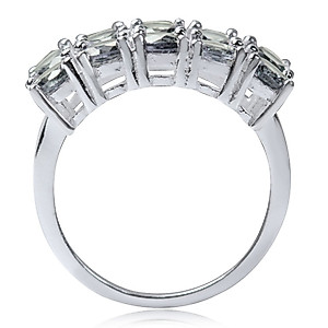 Silvershake Simulated Color Change Alexandrite White Gold Plated 925 Sterling Silver Ring Size 8