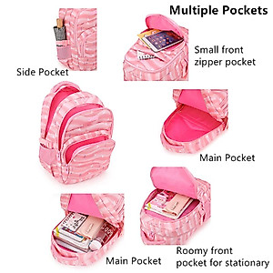 VIDOSCLA Colorful Kids Girls Elementary Trolley Backpack Rolling BookBag Wheeled Schoolbag for Teens