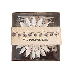 Creative Co-Op Snowflake Garland in Kraft Box, White