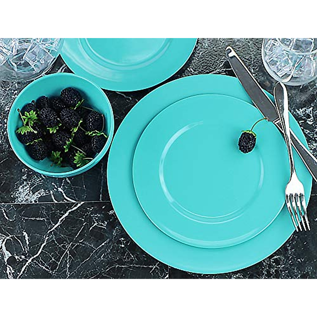 Calypso Basics by Reston Lloyd Melamine Dinner Plate, Set of 6, Turquoise