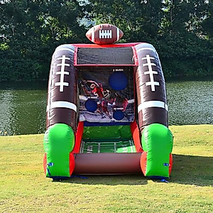 JumpOrange Inflatable Football Target Game (with Blower and Foam Football), Kids and Adults, Commercial Grade, Rental Game, Throwing Target Holes, Toss Game, Outdoor Indoor, 15oz PVC Vinyl, <90 LBS