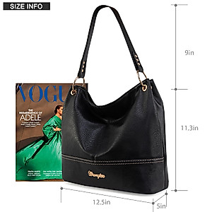 Wrangler Hobo Bags for Women Leather Hobo Purses Shoulder Bag Tote Bag Womens Purses and Handbags WG20-918BK