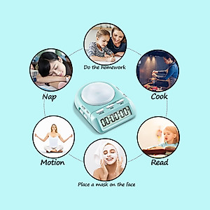 Ygoyqeut Large Button Silent & Lock Functions Dight Timer, Countup/ Countdown Timer for Kids, Digital Kitchen Timer, Cute Time Management Tool for Study, Classroom, Cook, Meditation