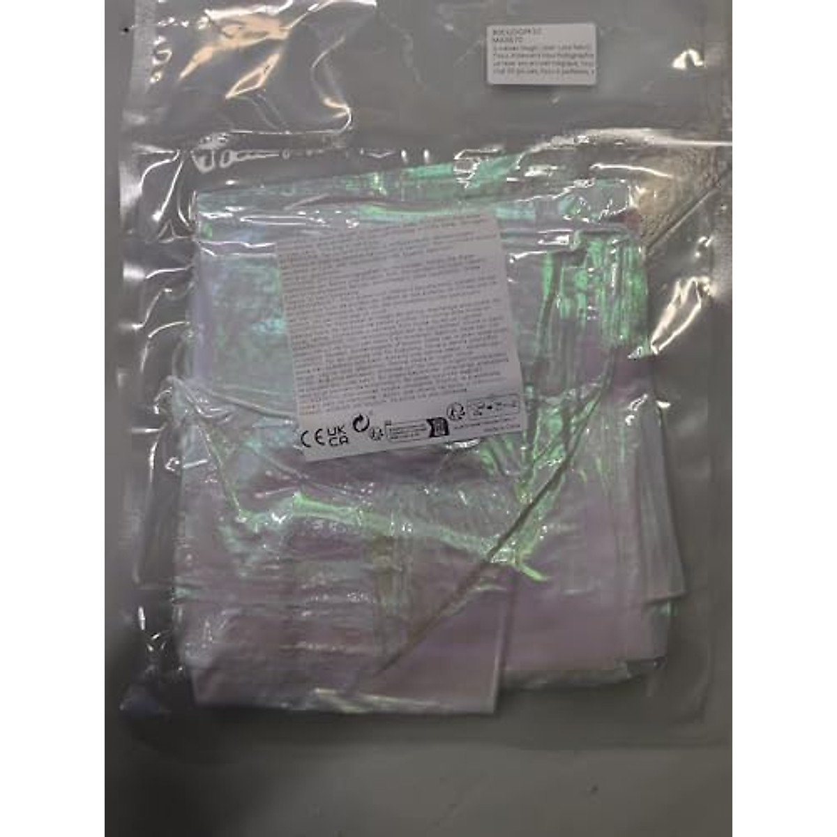 3Yard Sheer Fabric, Magic Laser Holographic Fabric, 59inch Iridescent Fabric Sequin Fabric Gradient Organza Fabric Lace for Wedding Photography Background Dress Party DIY Supplies, Magic White