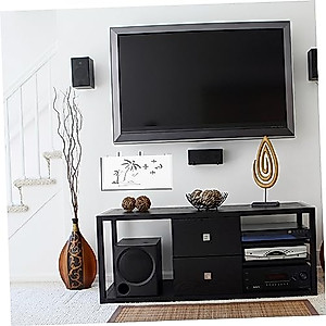 Amosfun 1pc Box STB Stand Router Wall Mount tv with Wall Mount Floating Wall Shelves Floating DVD Shelf Wall Storage Stand Wall-Mounted Rack Television Bracket Hole-Free Frame Ledge WPC