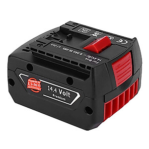 Wal front BAT607 Rechargeable Lithium Ion Ni-Cd Battery Replacement 14.4V for Bosch Cordless Power Tool Cordless Drill(6000mah)