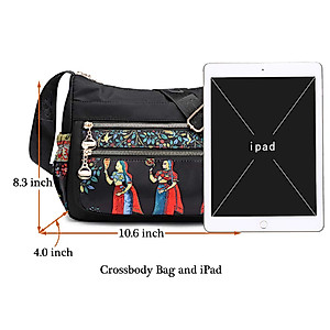 Collsants Small Nylon Crossbody Bag Everyday Purse for Women Travel Shoulder Bag Multi Pocket (zb)