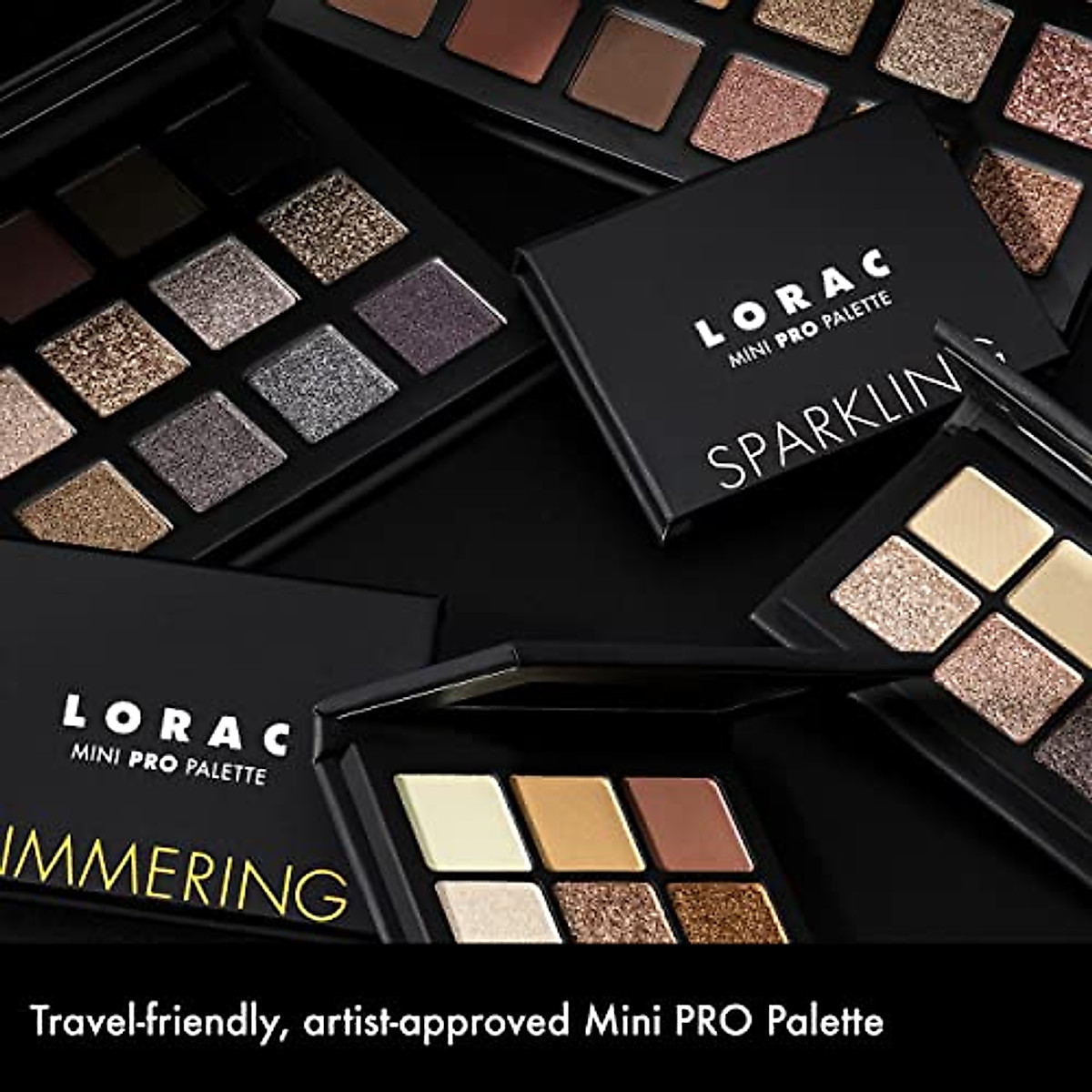 LORAC Mini PRO Matte & Glitter Eyeshadow Palette, Sparkling | Luxuary Makeup Pallete | Metallic Colors | Cruelty Free, Gluten Free, Vegan