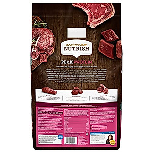 Rachael Ray Nutrish PEAK Natural Dry Dog Food, Open Prairie Recipe with Beef, Venison & Lamb, 23 Pounds, Grain Free (Packaging May Vary)