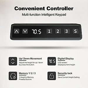 Win Up Time Standing Desk Frame - Standing Desk Legs, Adjustable Desk Frame, Sit Stand Desk Frame, Smart Controller System for 48''-70'' Desk Top,DIY Workstation (White Frame Only)