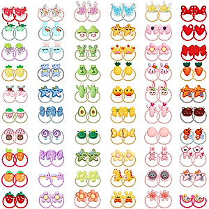 WillingTee 120pcs (60 pairs) Mix Colors Girl's Elastic Hair Ties Soft Rubber Bands Hair Bands Holders Pigtails Hair Accessories for Girls Infants Toddlers Kids Teens and Children