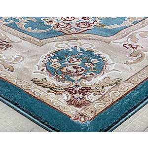 Rugs America Century Centurion CY10A Aubusson Blue Transitional Vintage Area Rug, 2'0"x4'0"