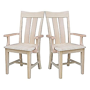International Concepts Ava Unfinished Wood Arm Chair