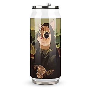 Desheze Water Bottle With Lids Straw Cat Oil Painting Insulated Stainless Steel Reusable Tumbler For Boys Girls 17oz