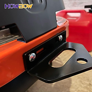 Zero Turn Mower Trailer Tow Hitch, 1/4"(6mm) Thick Heavy Duty Steel Universal Lawn Trailer Hitch 2"-5.1" Hole Center, Versatile Chain Slot Rugged Steel Trailer Hitch Included Carriage Bolt Hardware