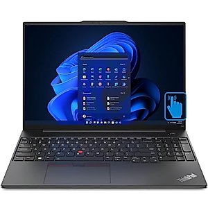 Lenovo Thinkpad E16 Gen 1 16.0" Touchscreen IPS WUXGA Display Laptop (Inteli5-1335U 10-Core, 40GB RAM, 1TB PCIe SSD, Intel UHD, WiFi 6, Backlit KYB, FP Reader, 2 Thunderbolt 4, Win 11 Pro) w/Hub