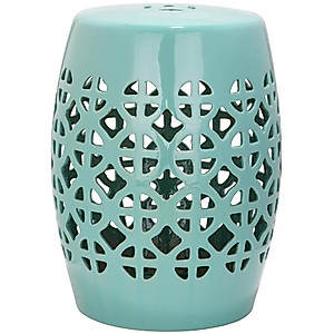 Safavieh Circle Lattice Ceramic Decorative Garden Stool, White