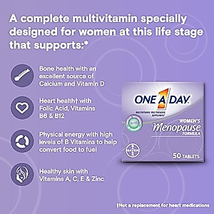 One A Day Women's Menopause Multivitamin with Vitamin A, Vitamin C, Vitamin D, Vitamin E and Zinc for Immune Health Support, Tablet
