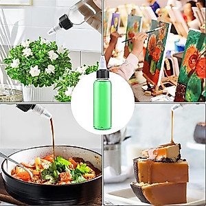 HUIZHU 10Pcs 2oz/60ml Plastic Dispensing Bottles with Twist Top Cap Boston Round LDPE Bottles,Twist Top Squeeze Bottles for Crafts,Kitchen,Household(60ml)