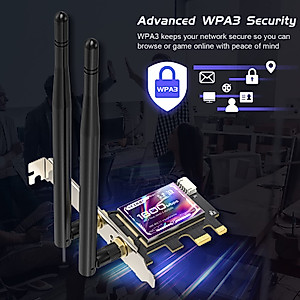 PCIE WiFi 6 Card AX1800M Bluetooth 5.2 Adapter for Desktop PC, EDUP LOVE 2.4GHz/5.8GHz Dual Band Wireless PCI Express Internal Network Card Support Windows 10/11 64-bit