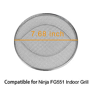 Splatter Shield for Ninja FG551 Foodi,Accessories for Ninja Foodi Smart XL 6-in-1 Indoor Grill,Stainless Steel Splatter Screen for Ninja FG551 Foodi,Dishwasher safe