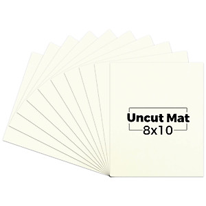 Mat Board Center, 10 Pack 8x10 Picture Backing Boards, Ivory Uncut Matt Boards, Ideal for Pictures/Prints/Frames/Arts