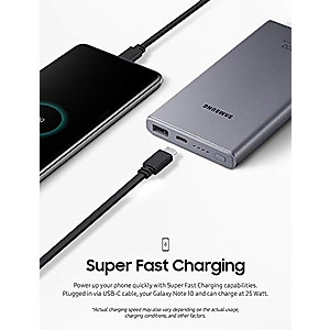 SAMSUNG 10,000 mAh Super Fast 25W Portable Charger Battery Pack USB-C , Silver (US Version with Warranty)