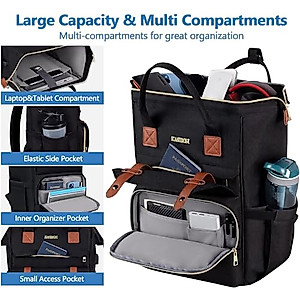 kasibon17.3 inch Laptop Backpack for Women, Large Wide Top Open Travel Backpack Work Bag Water Resistant Anti Theft Backpack with Charging Port