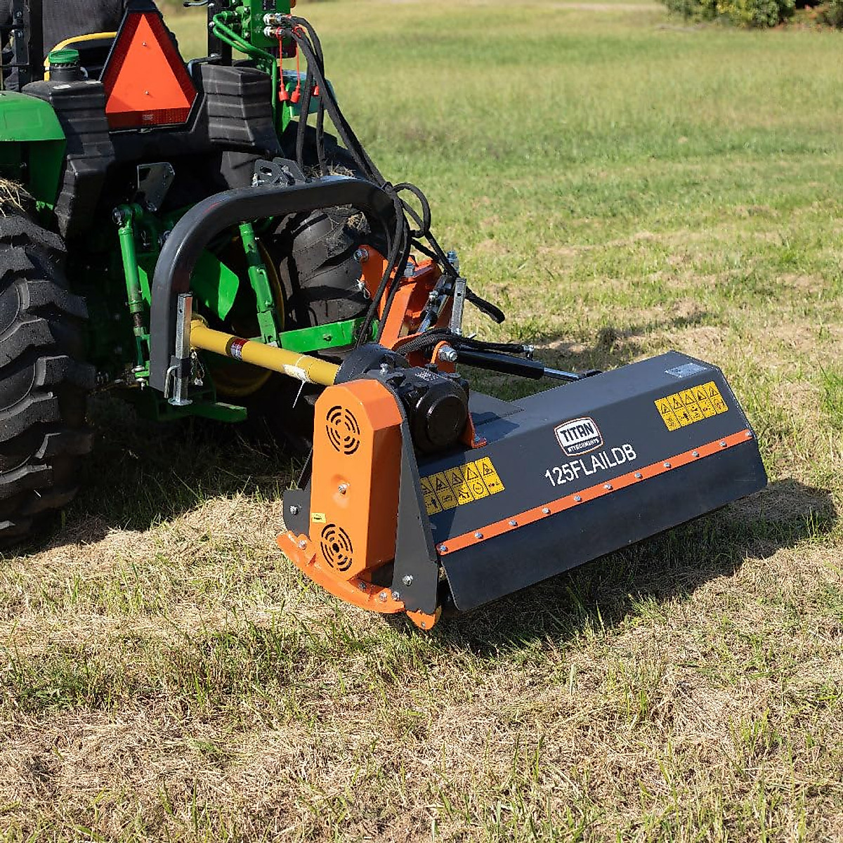 Titan Attachments 48" Offset Flail Ditch Bank Mower, Mowing Attachment for Tractors and Loaders, Cat 1, 3-Point Hitch