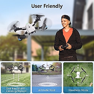 Drones with Camera for Adults - 1080P FPV Drone with Carrying Case, Foldable RC Drone W/2 Batteries, Altitude Hold, Headless Mode, ATTOP Camera Drones for Adults/Beginners, Girls/Boys Gifts