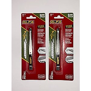 O L F A OLFA 9150US SAC-1 9mm Stainless Steel Auto-Lock Graphics Knife, Silver ( PACK4) 9159