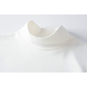 HieasyFit Women's Cotton Mock Turtleneck Basic Thermal Top White X-Large