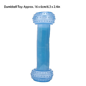 COSMICROWAVE Teether Cooling Chew Toy Teething Toy Freezable Dog Toys Dog Cooling Toys, Cooling Pet Teether Stick for Small Medium Dogs Fetch Food Relieve Dental Discomfort (Barbell Type)