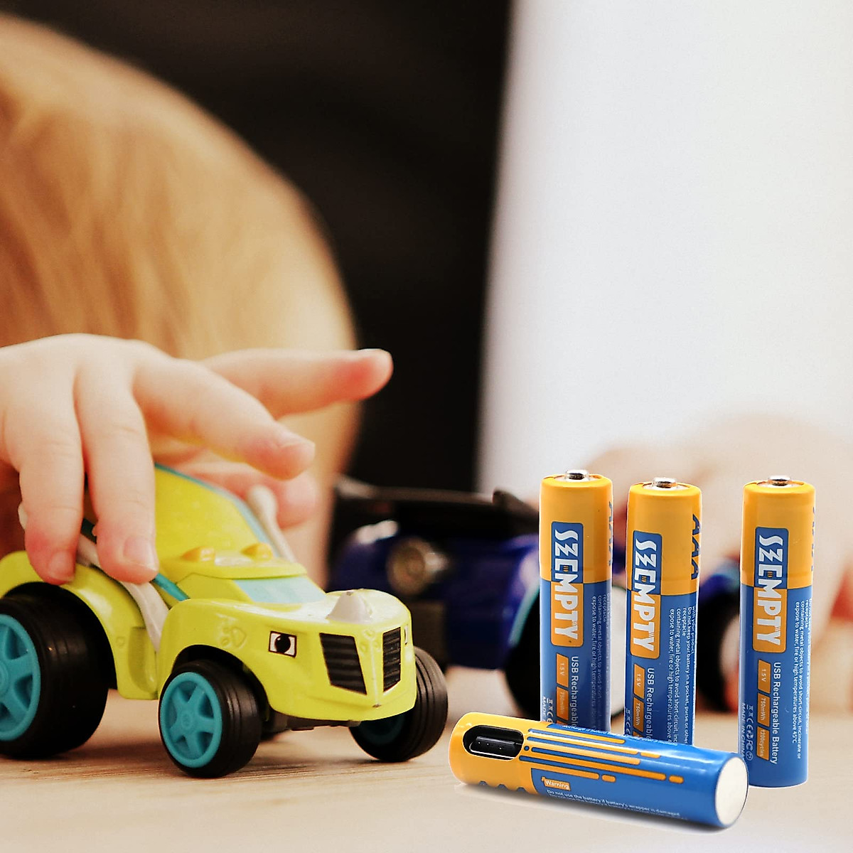 SZEMPTY Lithium Rechargeable Batteries AAA, 1.5V Li-ion USB AAA Battery 750mWh with 2 in 1 Type C Charging Cable,Quick Charge in 1 Hours, Pack of 2