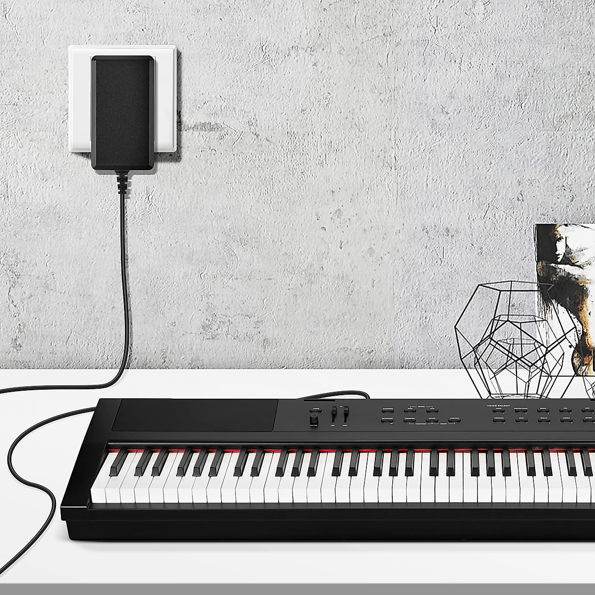 PKPOWER AC Adapter for Yamaha Ydp-131 Ydp-213 YDP-S30 YDP-140 YDP-141 YDP-142 YDP142 YDP-S31 Keyboard, Power Supply for Williams Allegro 1 2, Legato 88-Key Digital Piano Wall Home Charger