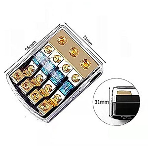 Idong 4-Way Fuse Holder Copper Distribution Block, Copper 0/2/4 Gauge to 4/6/8 Gauge 60 Amp, Used for Audio Stereo Amplifier of car, Truck, Ship, with Hexagon Wrench (4 Way)
