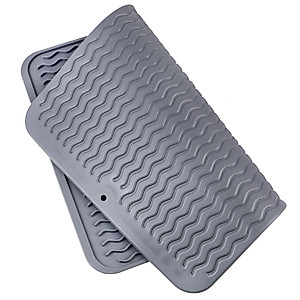 Hemoton 1pc Silicone Draining Mat countertop Dish Silicone Utensils Kitchen mat Silicone trivets Drain mat pad Silicone Drying mat Kitchen Dish Drying Mat Ripple Dish mat