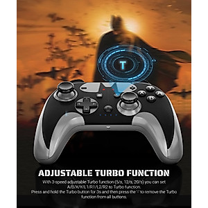 arVin Bluetooth Controller for iPhone/iPad/iOS/Android/Tablet/Switch Controller, Wireless Gaming Gamepad for iPhone14/13/12/11, Samsung Galaxy S22/S21/S20 Ultra with Phone Holder, Back Button, Turbo